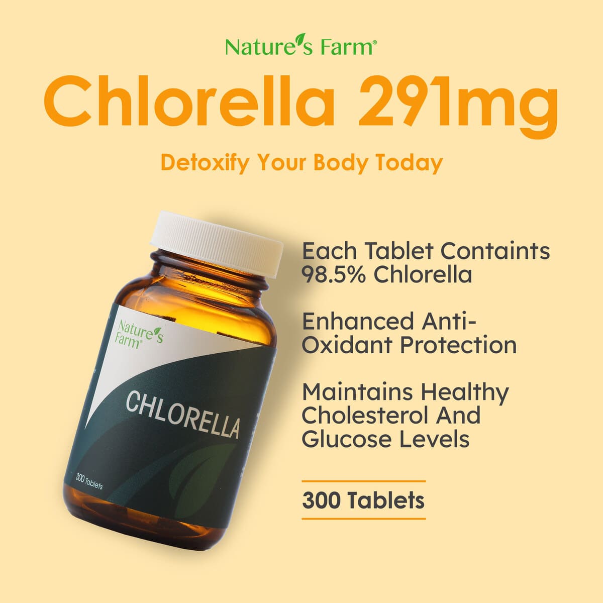 Nature's Farm Chlorella 291mg, 300s