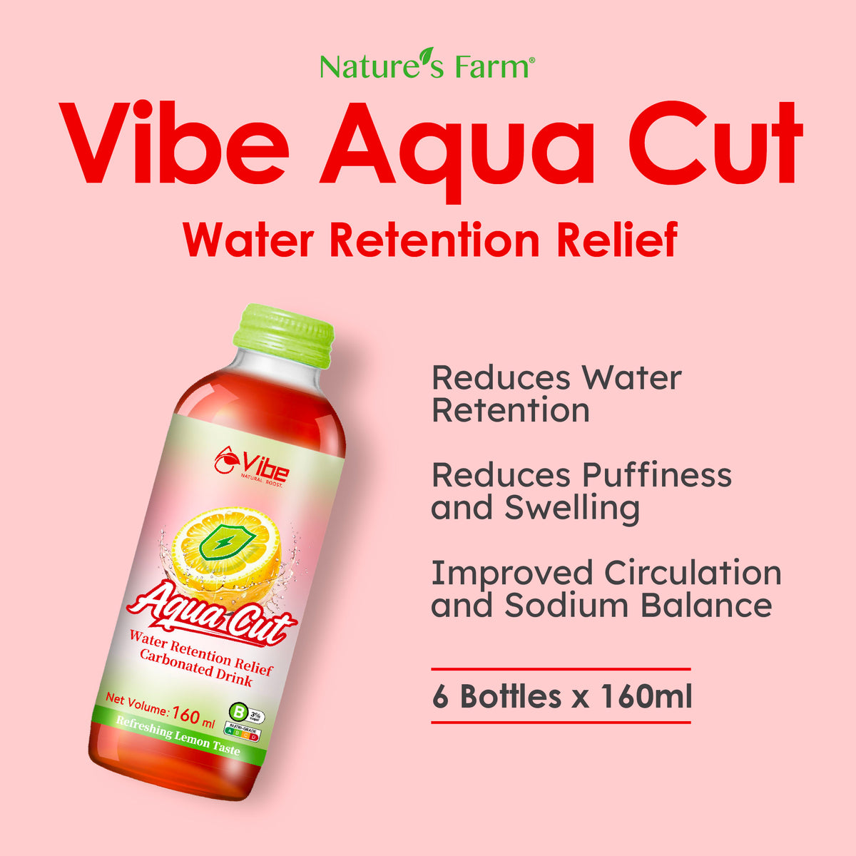 Vibe Aqua Cut 6s - Water Retention Relief Drink — Nature's Farm